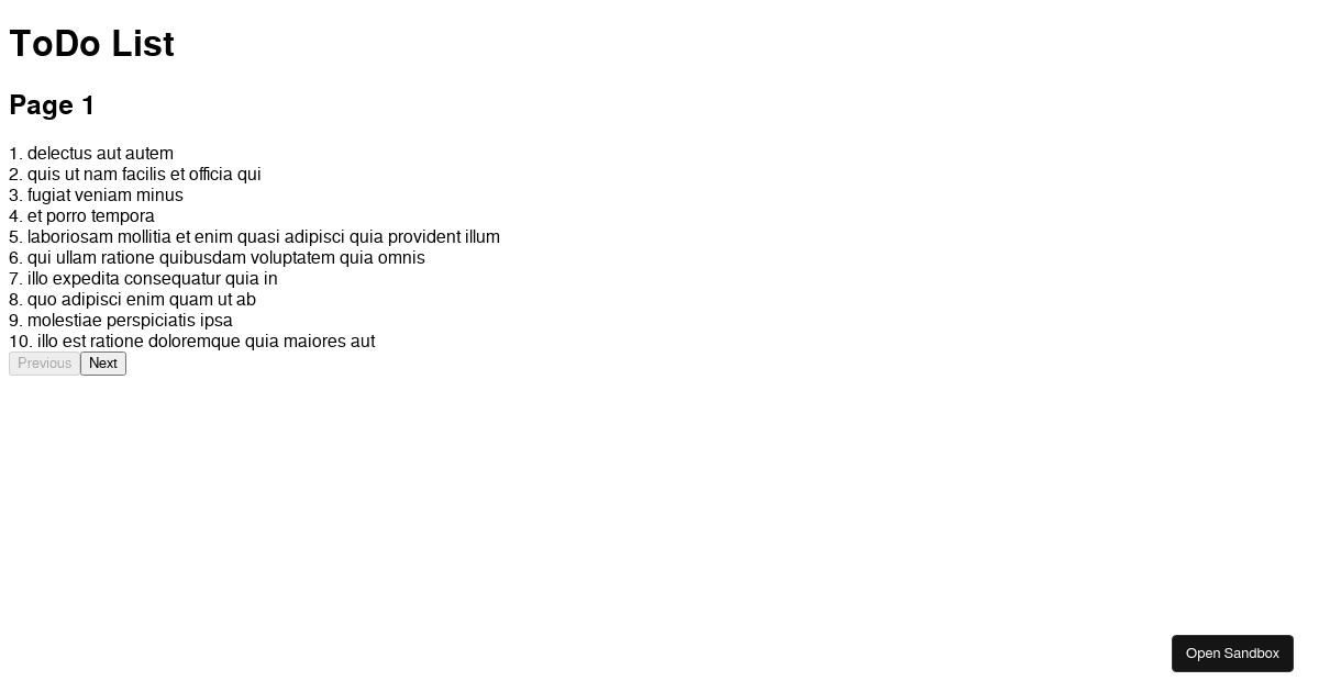 pagination task imp (forked) - Codesandbox