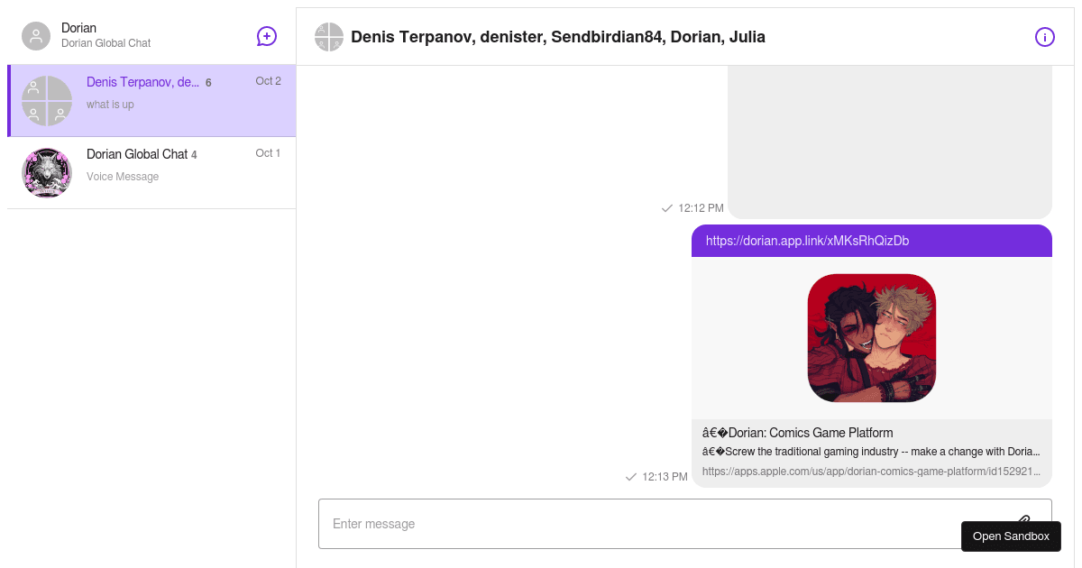 team-chat-sample - Codesandbox