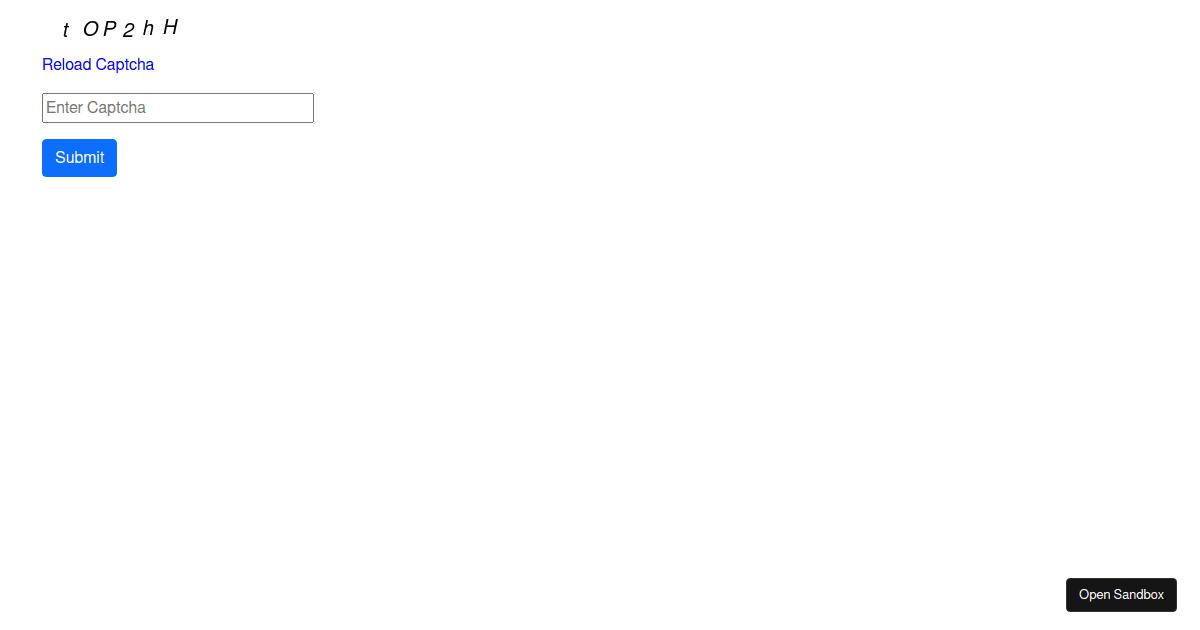 Demos React Captcha Forked Codesandbox