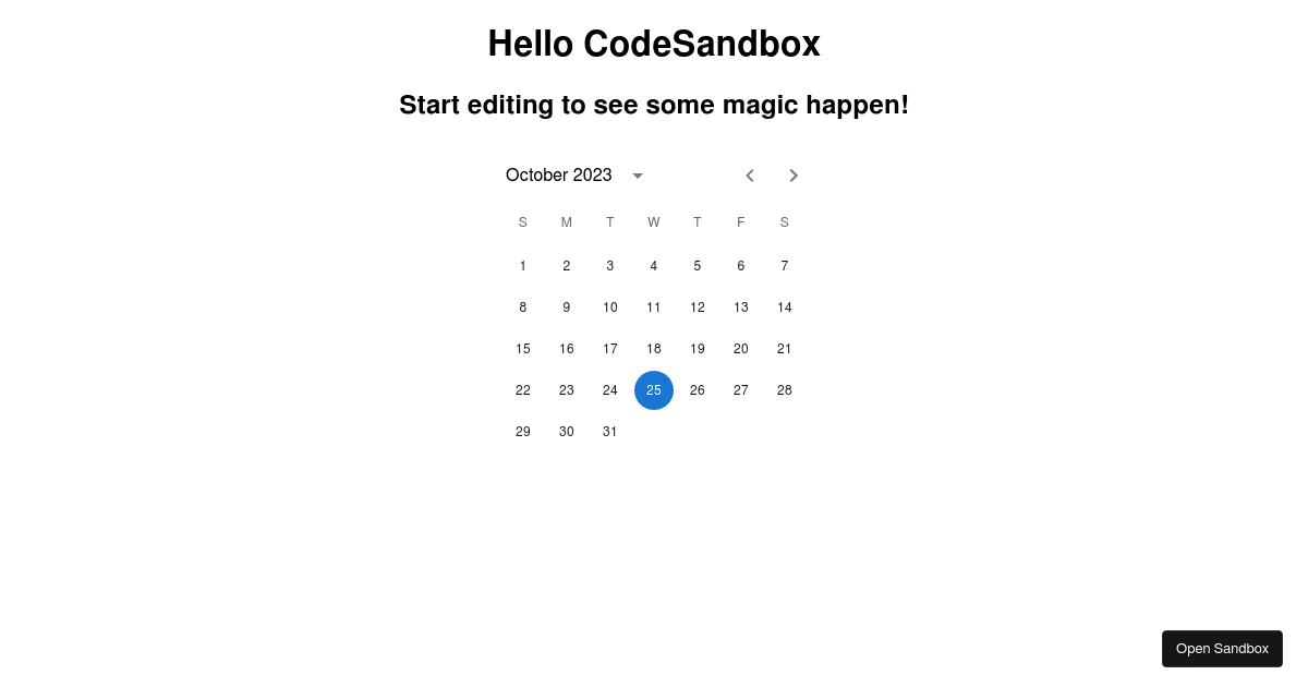 datepicker with dayjs (forked) - Codesandbox
