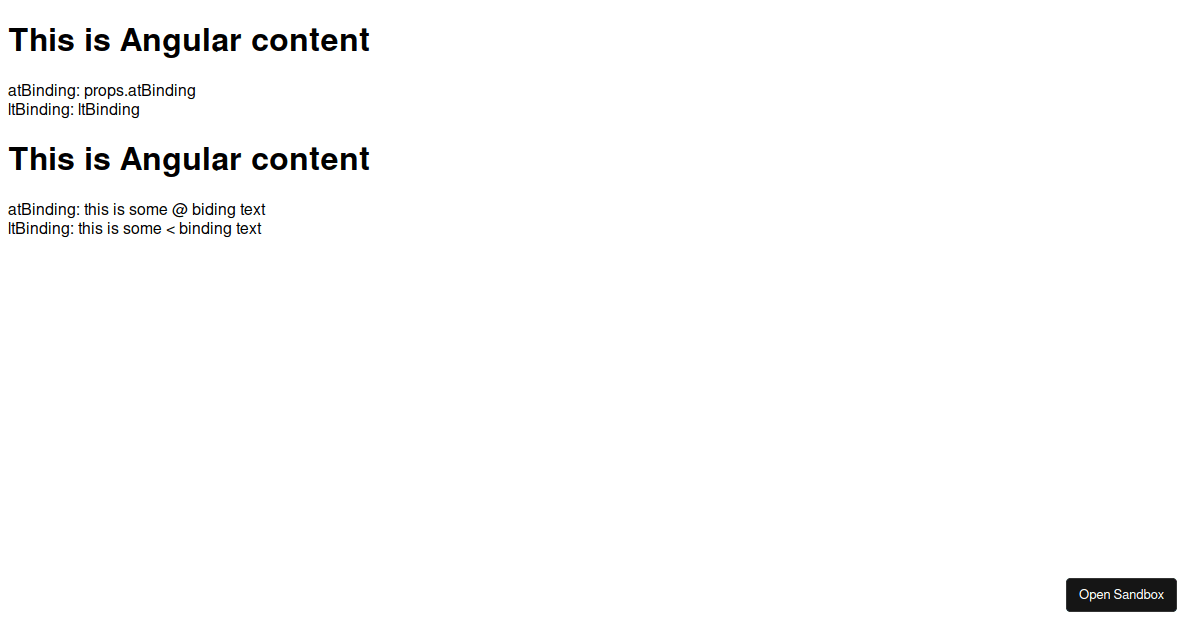Angularjs React Codesandbox
