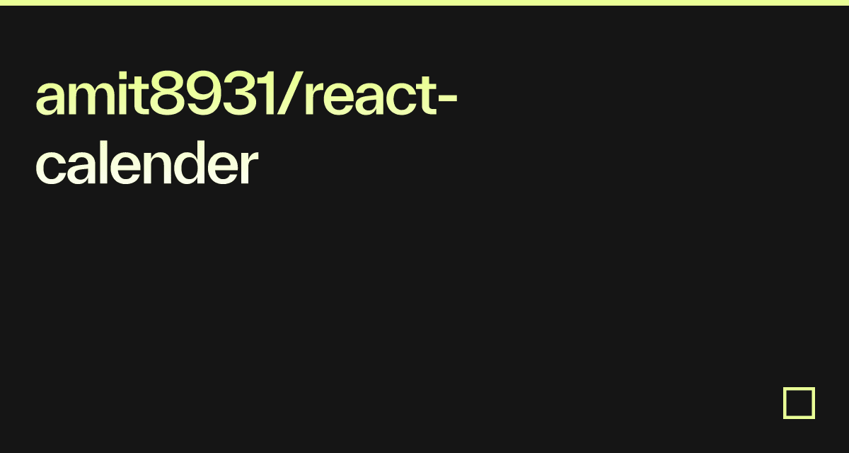 amit8931/react-calender - Codesandbox