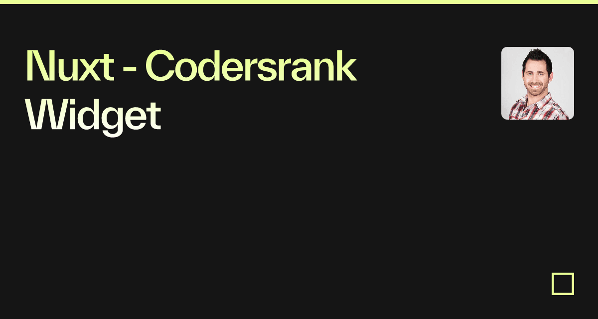 Nuxt - Codersrank Widget - Codesandbox