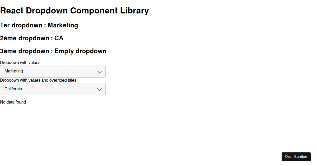 DropDown - Codesandbox