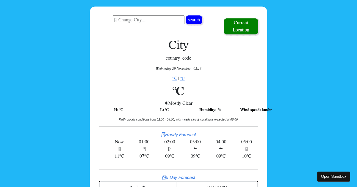 Weatherapp_Moud Mpofu - Codesandbox