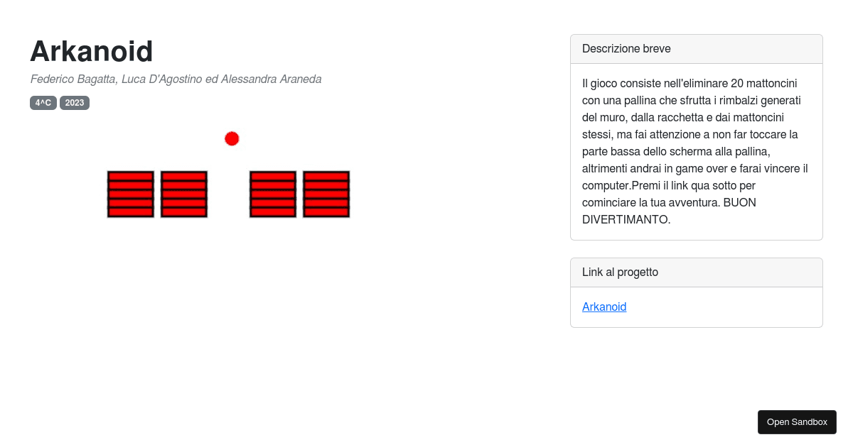 Template descrizione progetto (forked) - Codesandbox