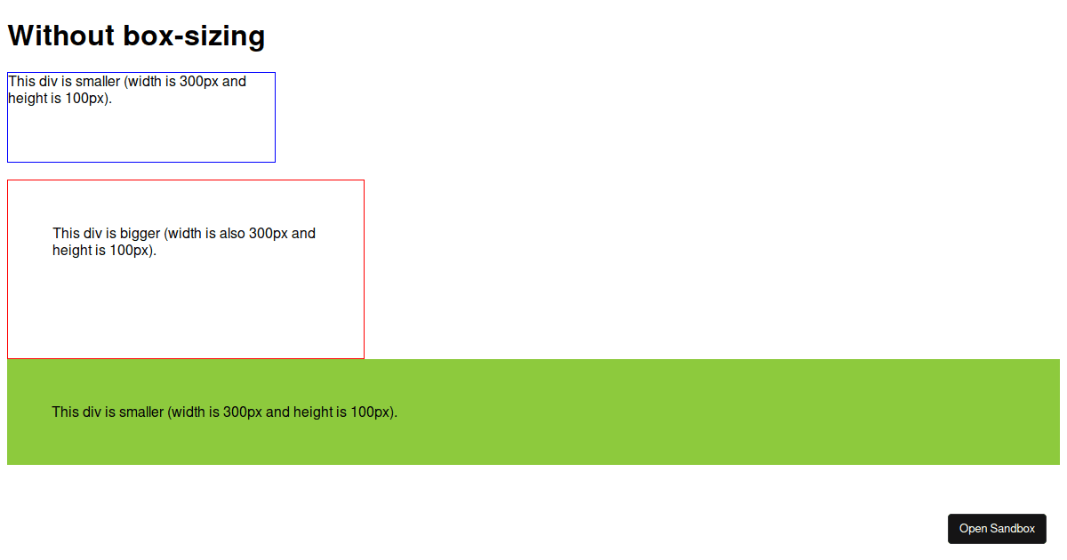 box-sizing - Codesandbox
