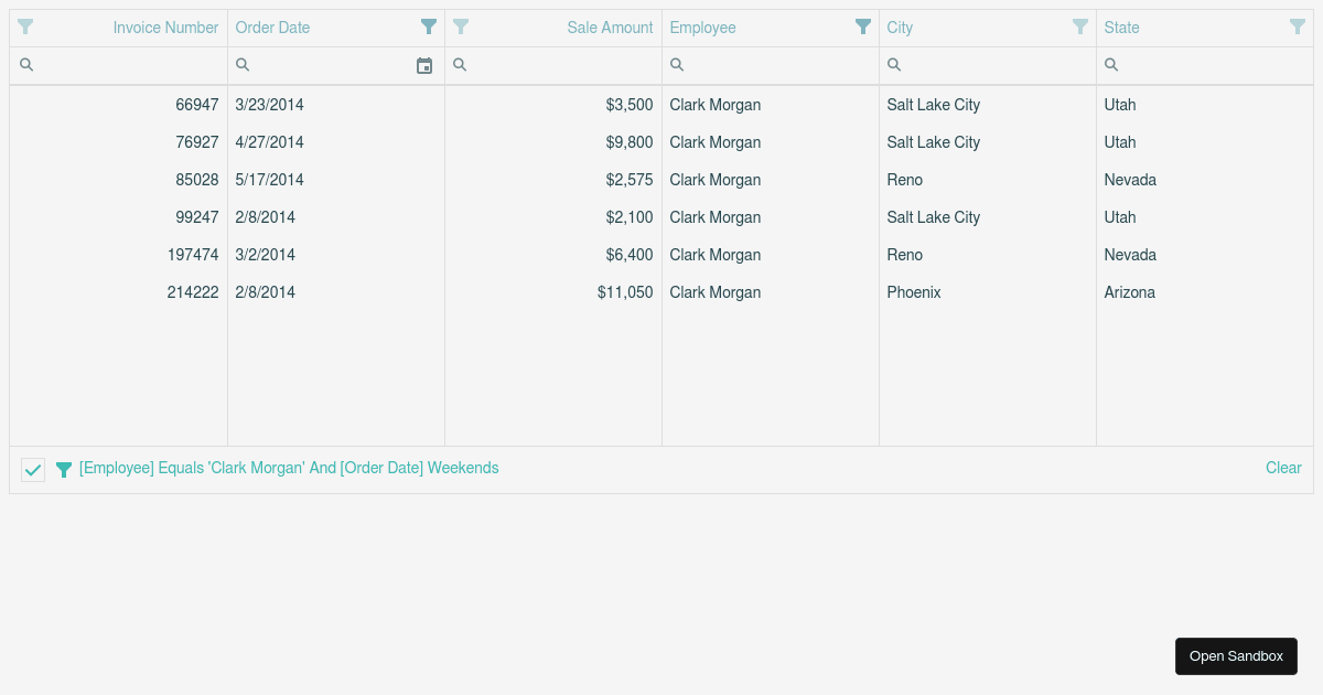 Filter Panel - DevExtreme Data Grid - Codesandbox