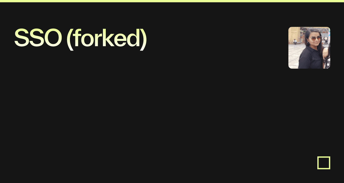 SSO (forked) - Codesandbox