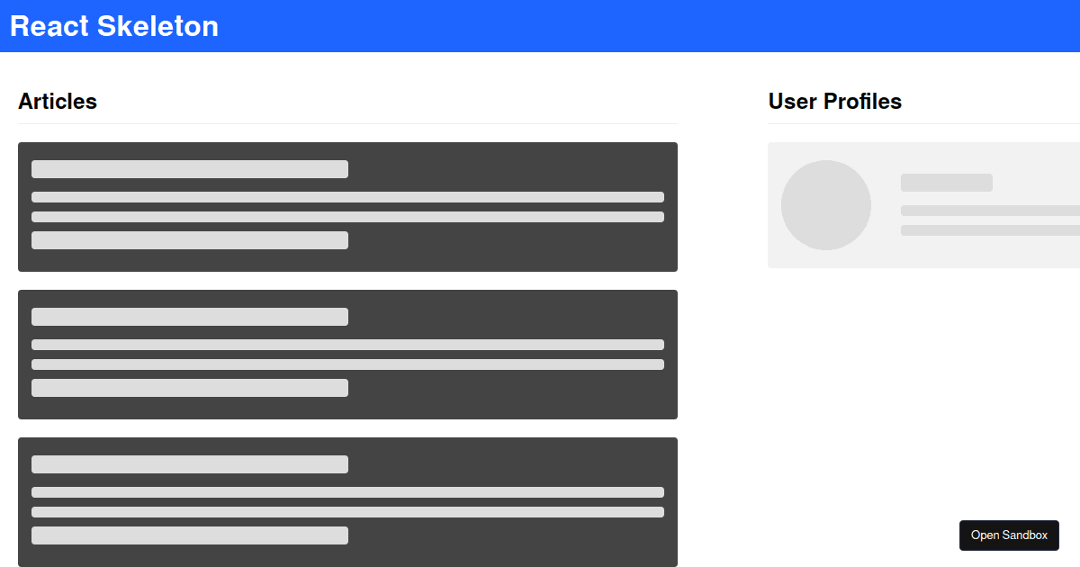 react-skeleton-screen - Codesandbox