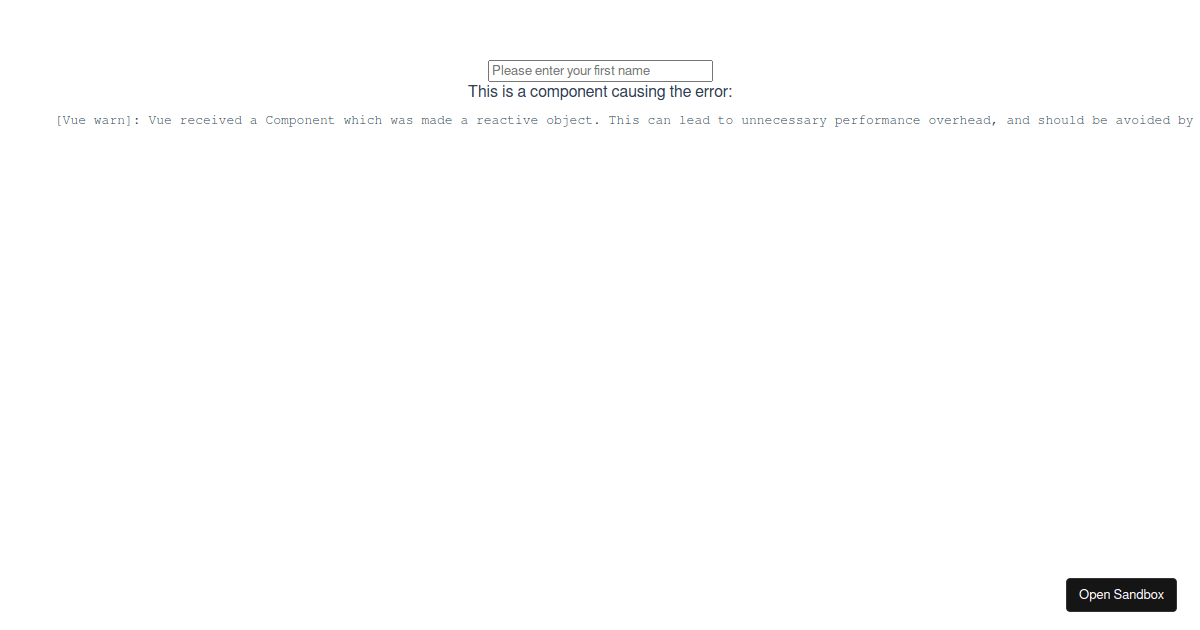 Vue Form Json Schema Warning Codesandbox