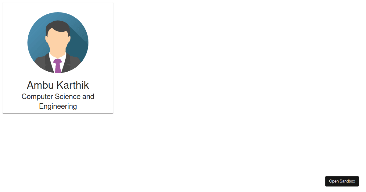 Avatar cards - Codesandbox