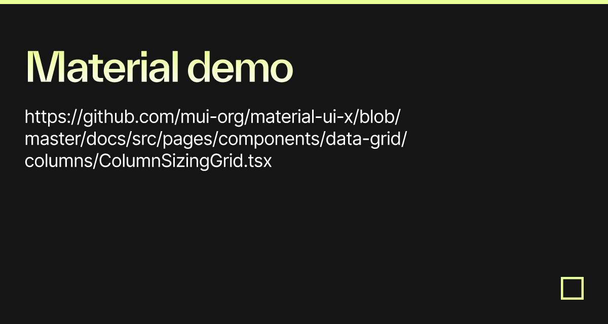 Material demo - Codesandbox