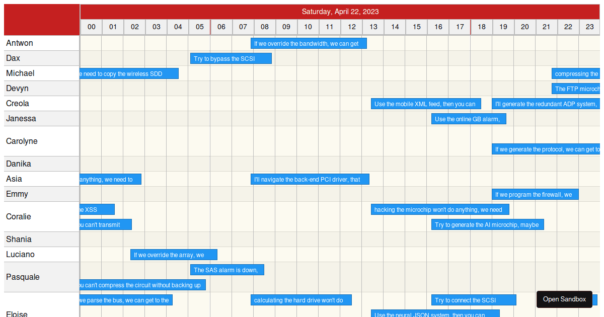 Timeline Demo - Moving and Resizing - Codesandbox