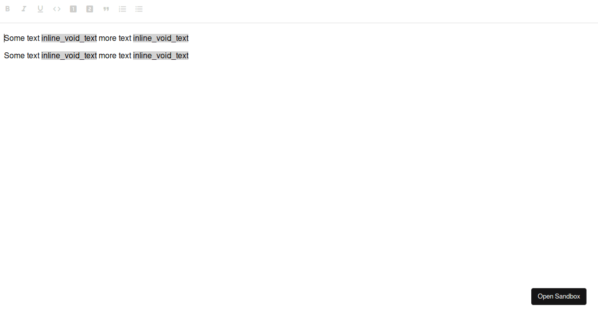 Slate.js (0.77.2) Custom Inline Void Element - Codesandbox