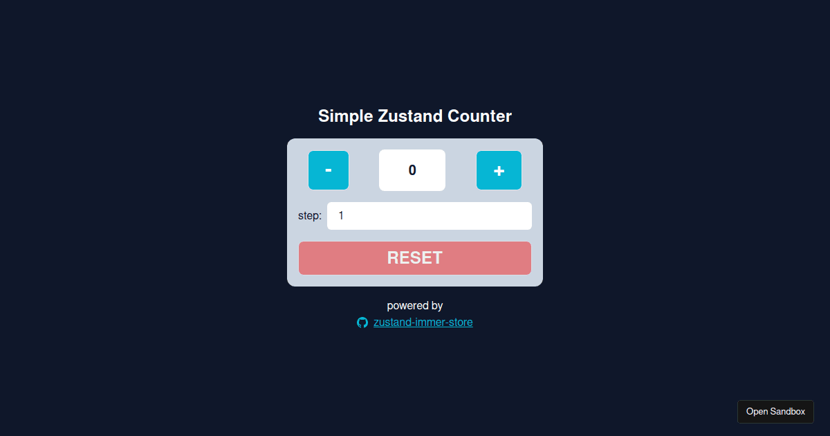 Zustand Immer Store Demo - Codesandbox
