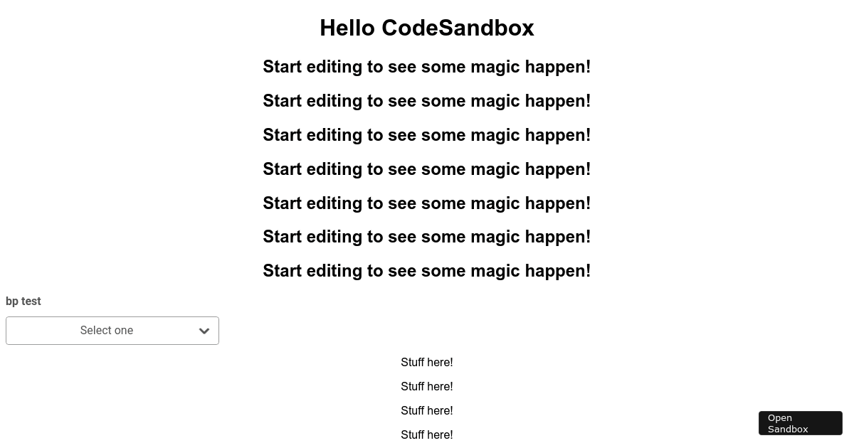 Select Scroll Issue Codesandbox 