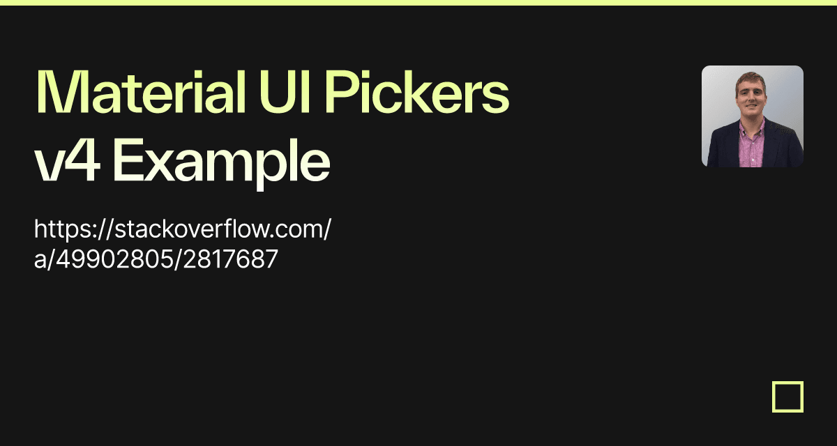 Material UI Pickers v4 Example - Codesandbox Material UI Pickers v4 Example - Codesandbox