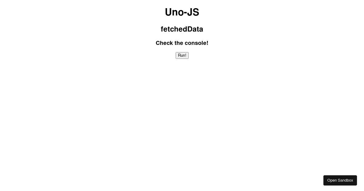 Uno-JS/fetchController - PENDING - Codesandbox