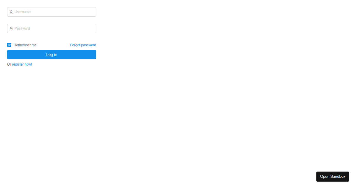 antd Login Form Example - Codesandbox
