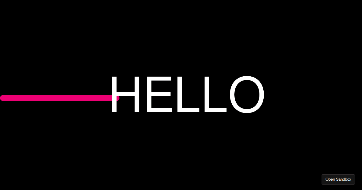 strike through line animation - Codesandbox