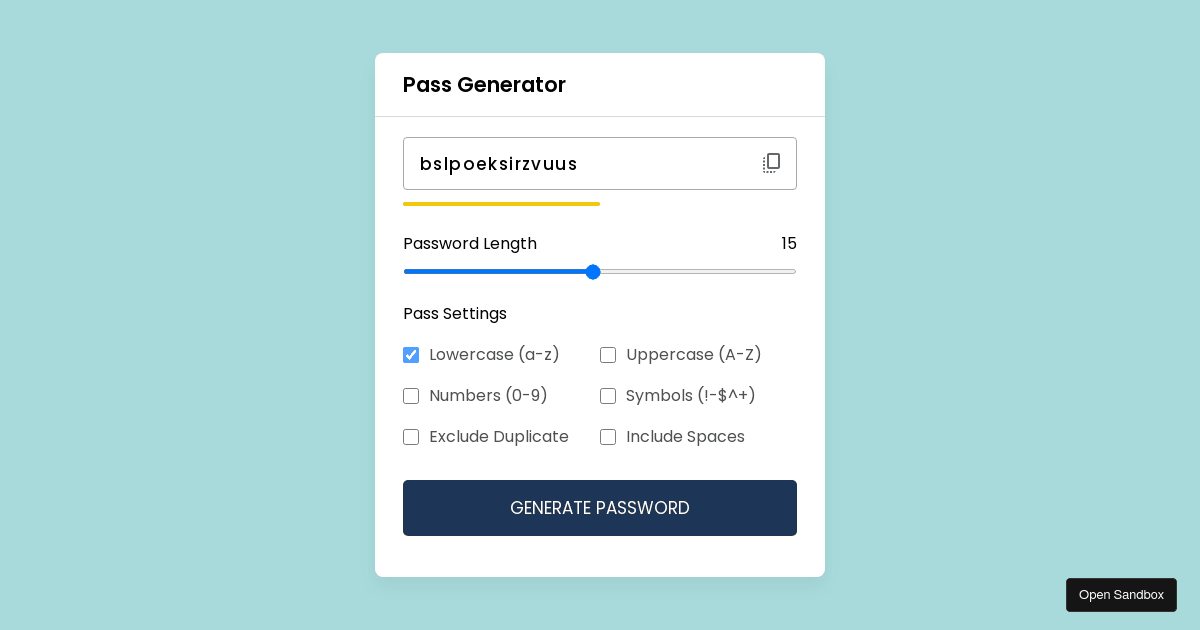 pass-generator - Codesandbox
