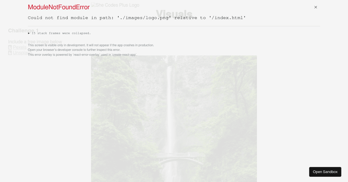 Visuals Challenge (forked) - Codesandbox