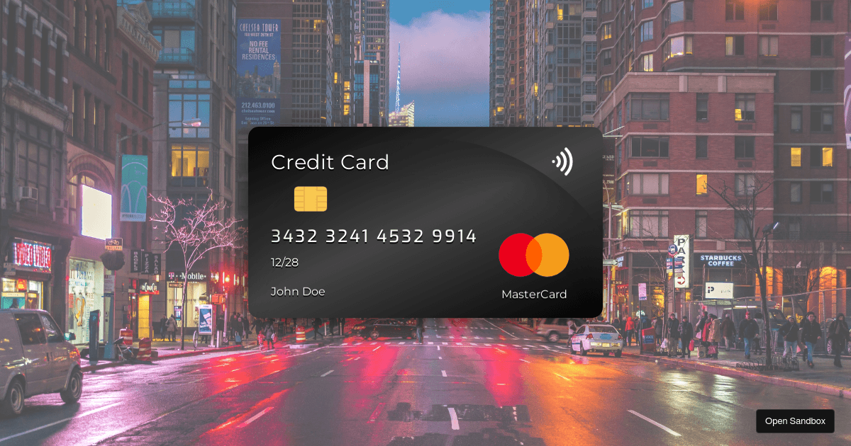 Credit Card UI Design (forked) - Codesandbox