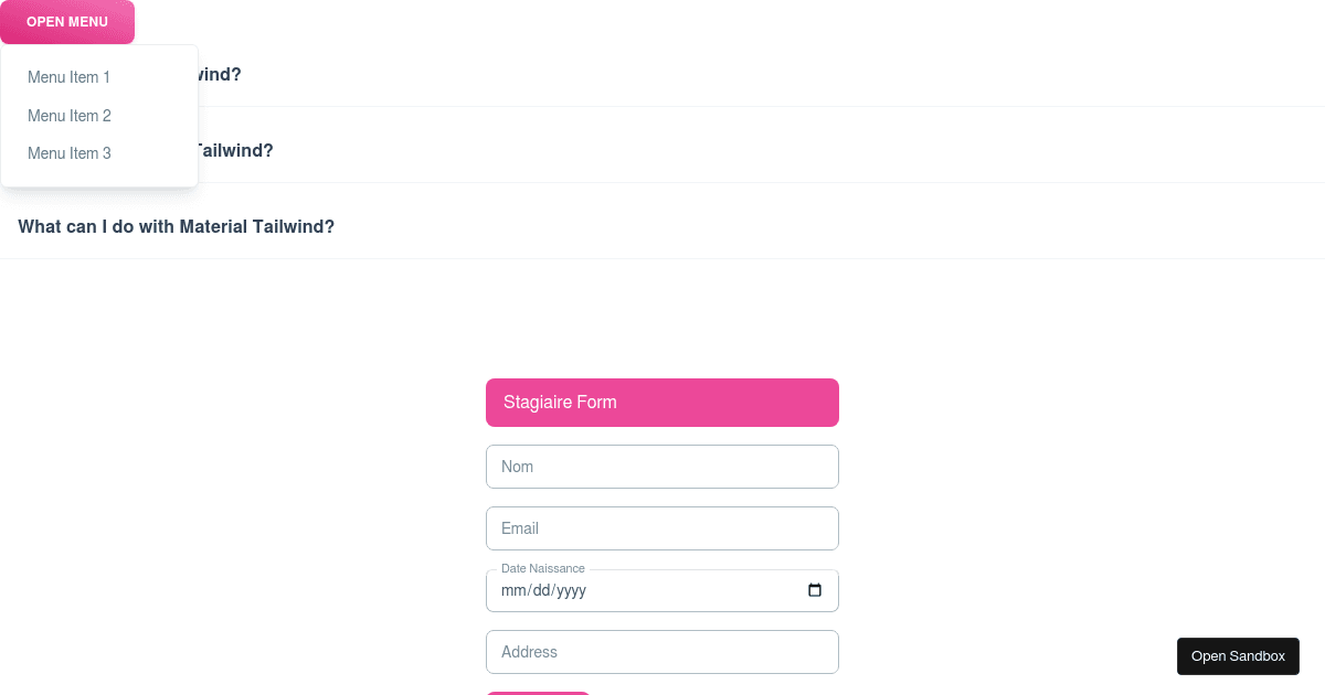 material-design-tailwind (forked) - Codesandbox