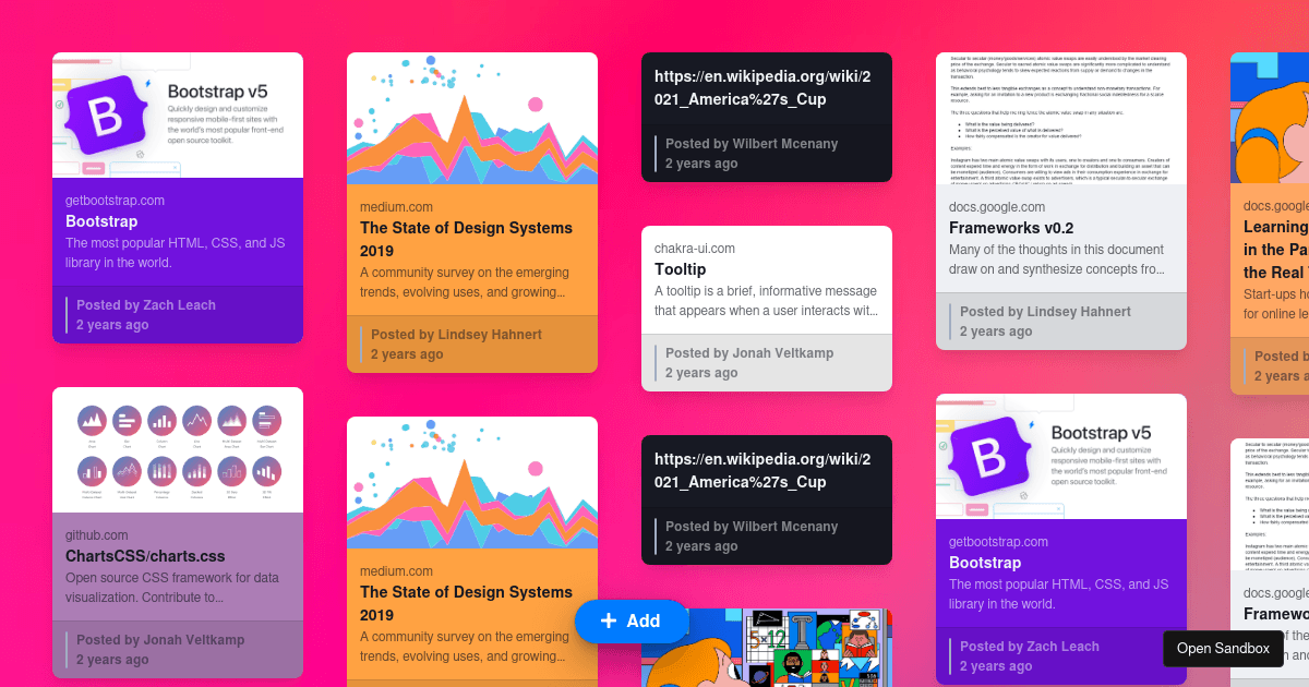 Cards Design - Beta - Codesandbox