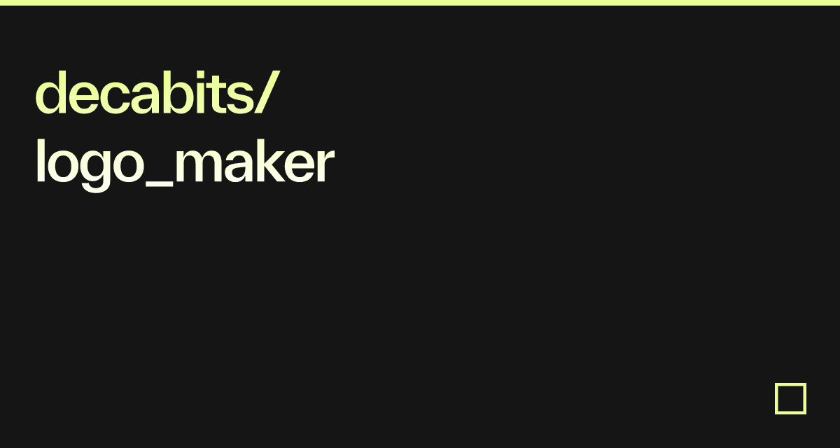 decabits/logo_maker - Codesandbox