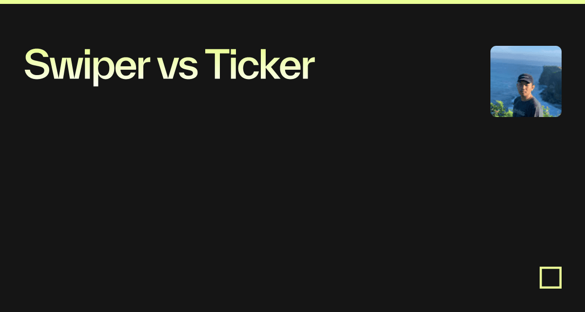 Swiper vs Ticker - Codesandbox