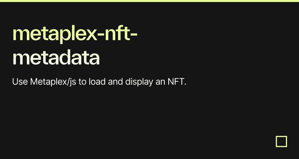 metaplex-nft-metadata - Codesandbox