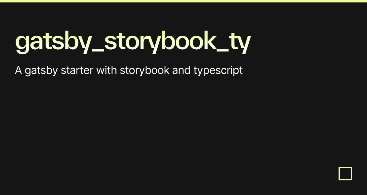 Gatsbystorybooktypescript Codesandbox