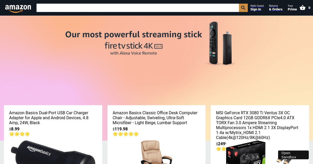 amazon-clone - Codesandbox