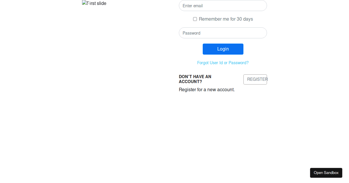 LoginPage (forked) - Codesandbox