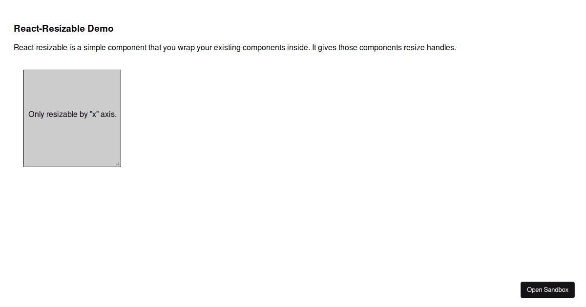 React-Resizable Playground - Codesandbox