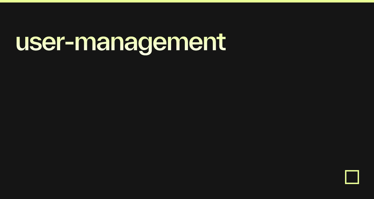 user-management - Codesandbox