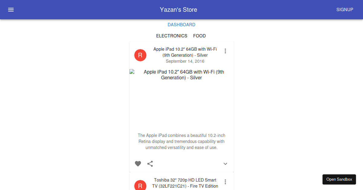storefront - Codesandbox