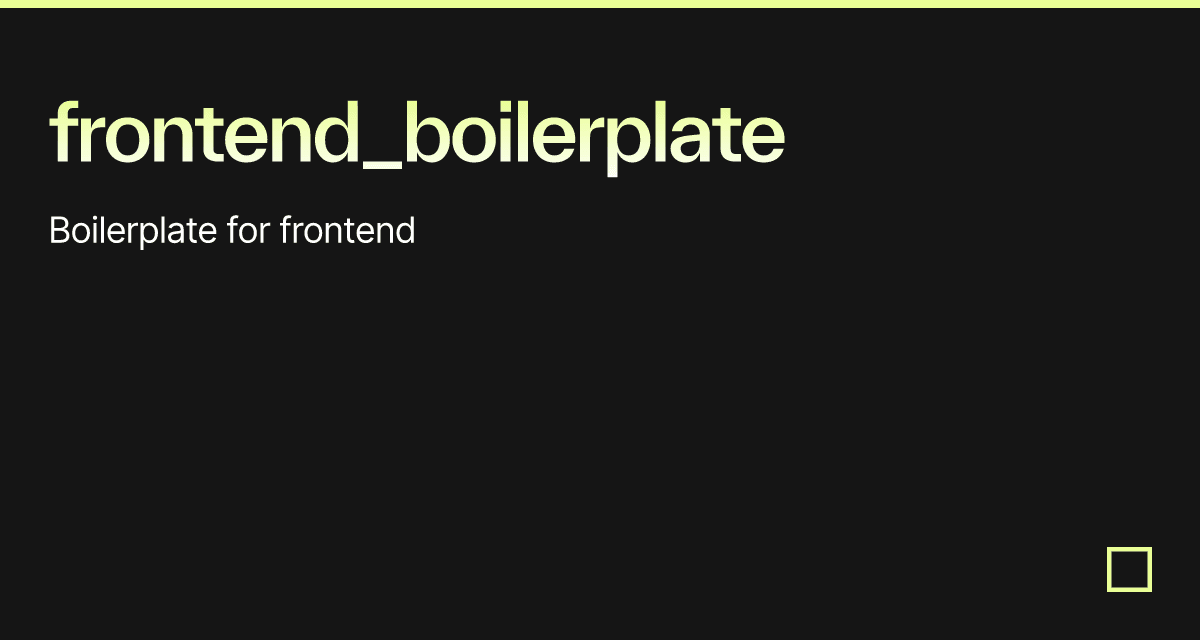 frontend_boilerplate - Codesandbox