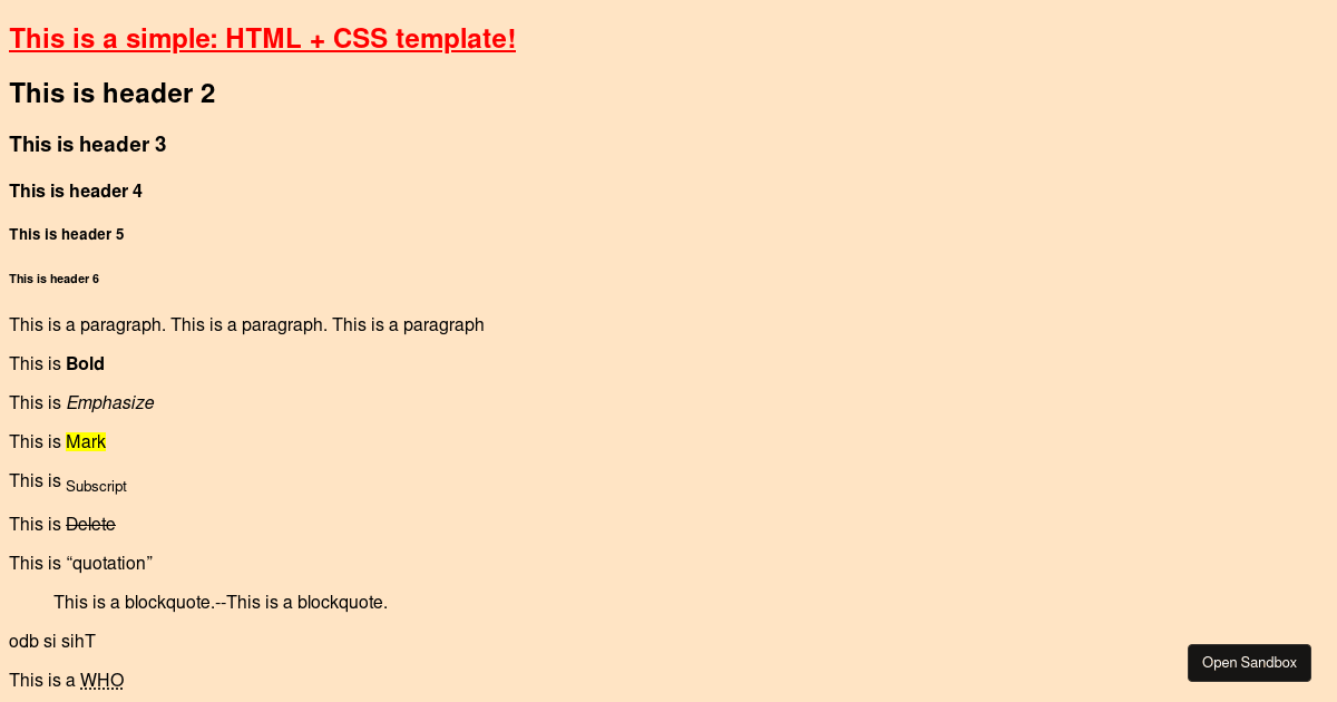 Learning Htmlcss Codesandbox