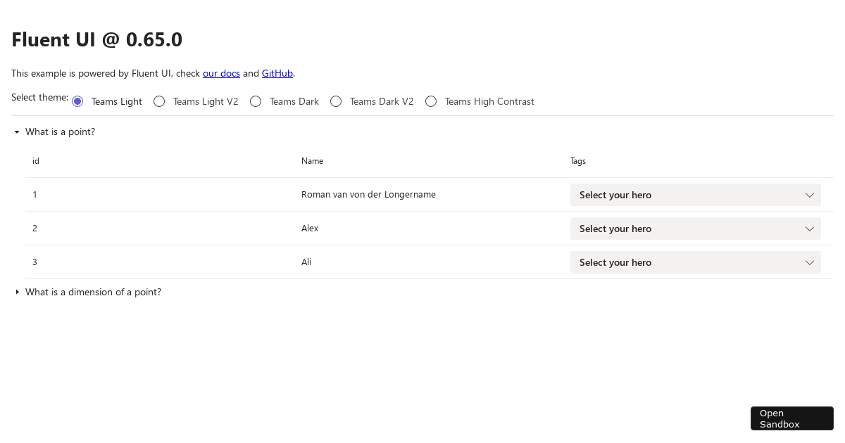 Fluent Ui Example Forked Codesandbox