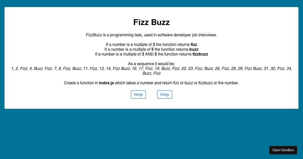FizzBuzz (forked) - Codesandbox