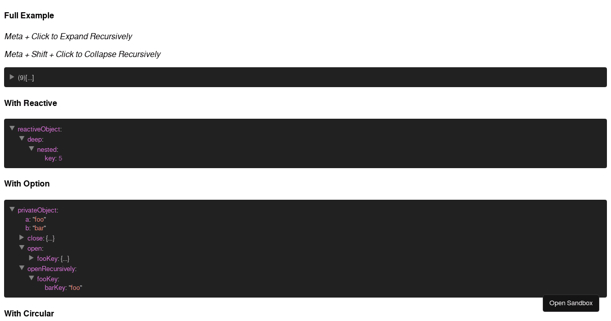 object-visualizer (forked) - Codesandbox
