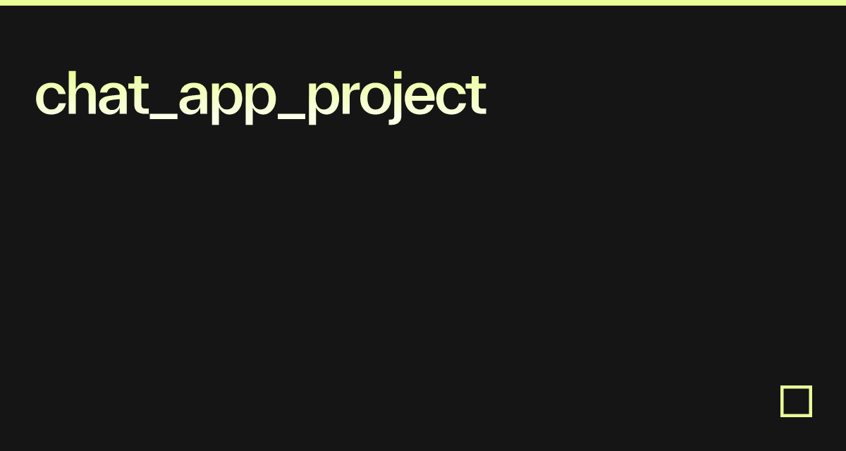 chat_app_project - Codesandbox