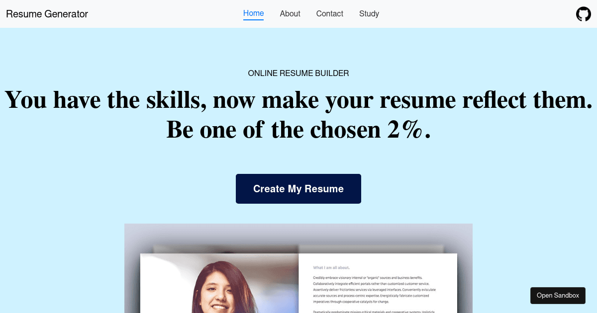 resume-generator - Codesandbox