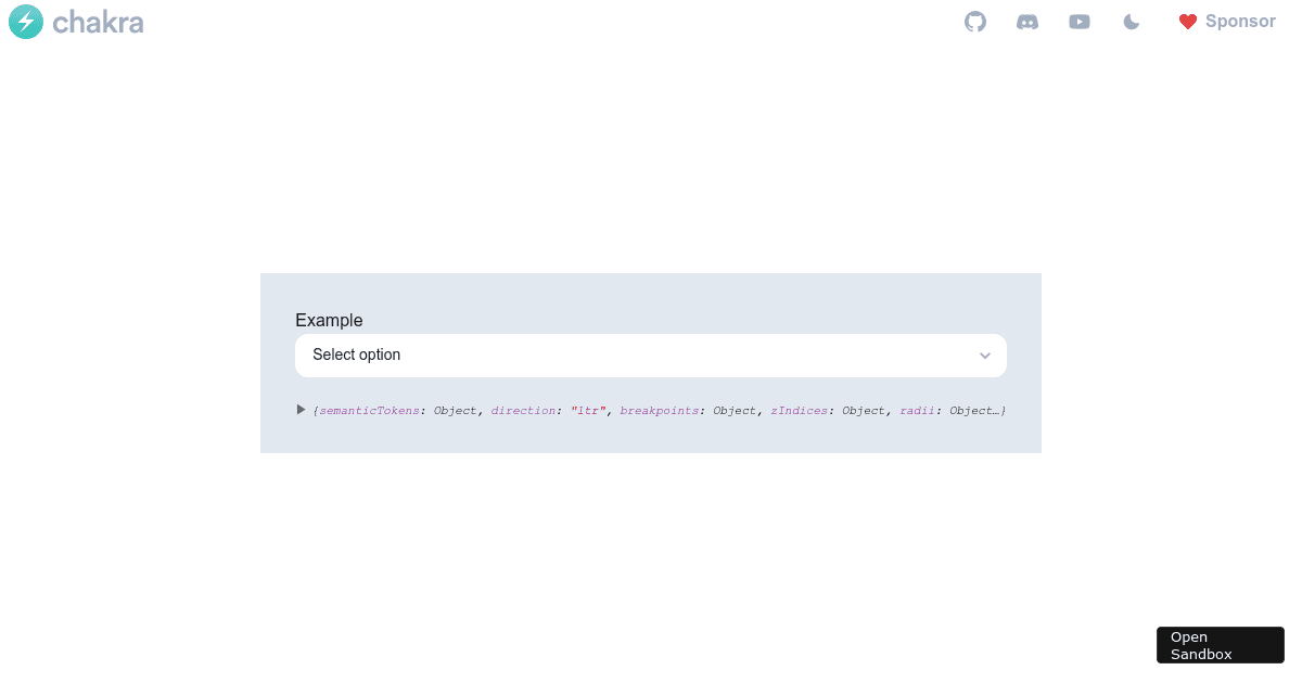Chakra Ui Theming Select Example Codesandbox