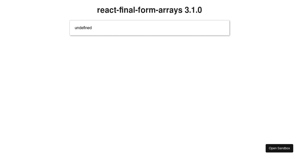 🏁 React Final Form Field Arrays Codesandbox