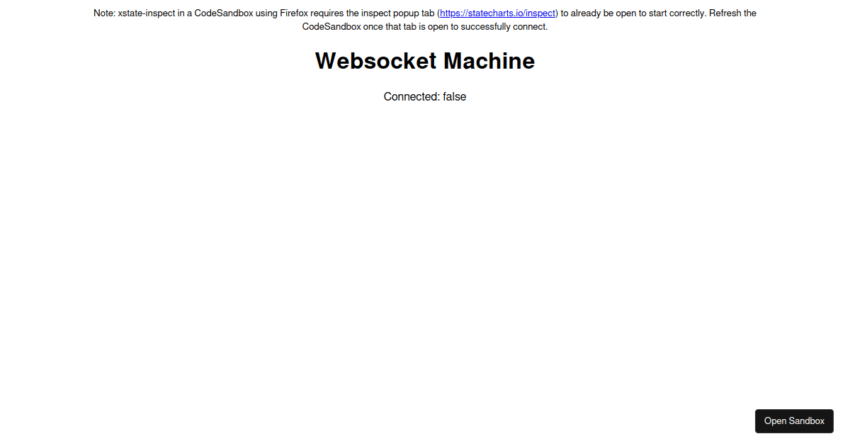 XState Websocket Machine - Codesandbox