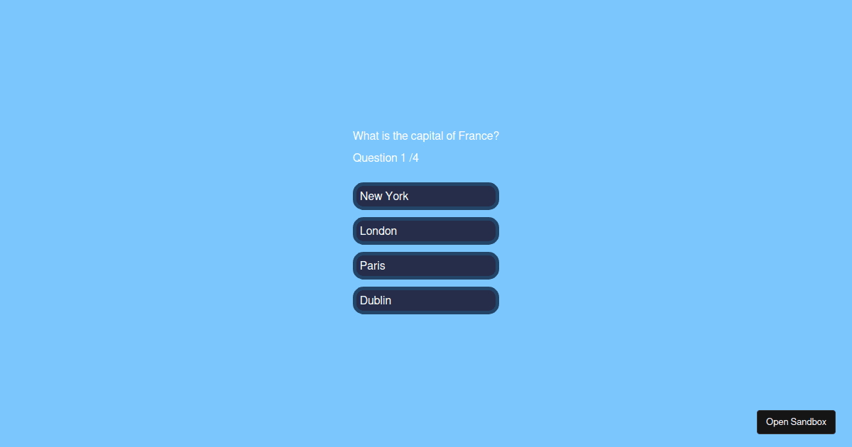 React Quiz App - Codesandbox